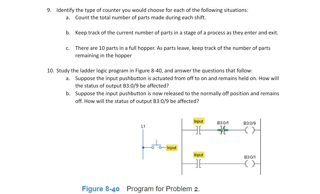 9. Identify the type of counter you would choose for | Chegg.com