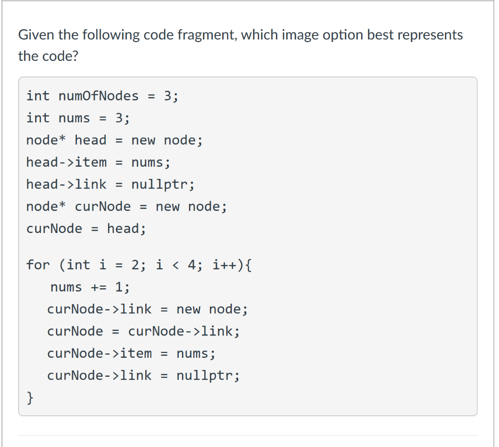 Solved Given the following code fragment, which image option | Chegg.com