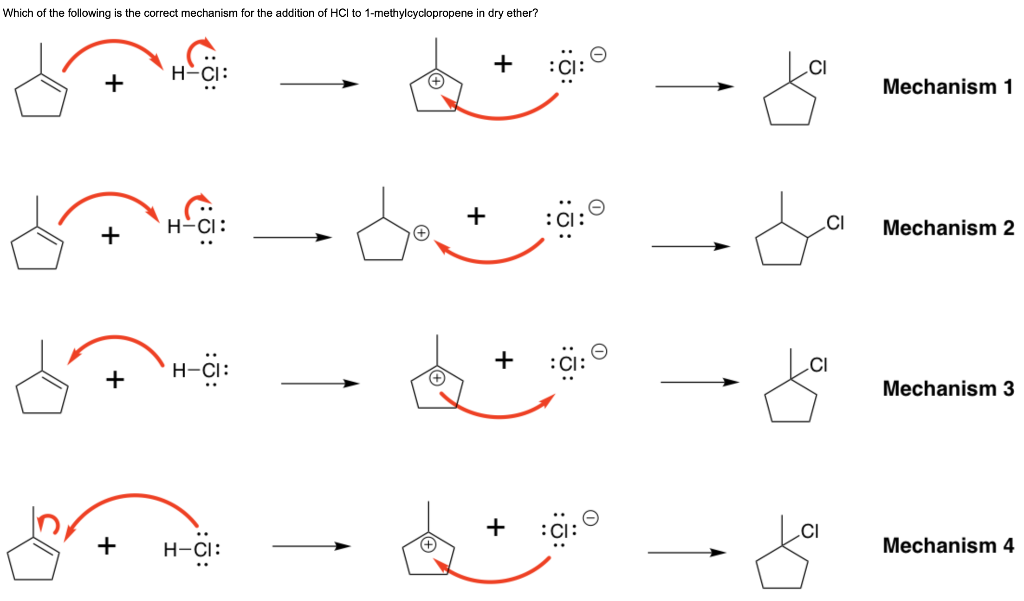 Solved Which of the following is the correct mechanism for | Chegg.com