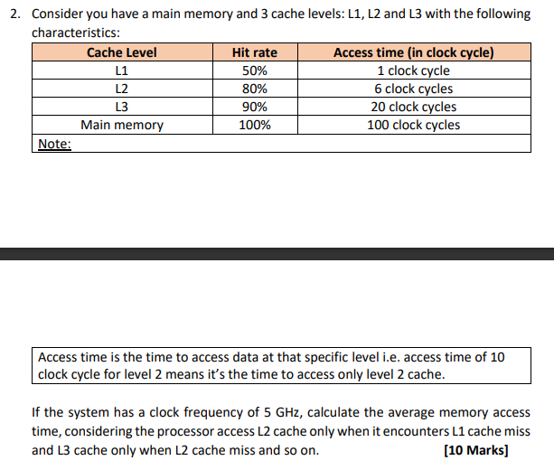 Solved Consider you have a main memory and 3 cache levels: | Chegg.com