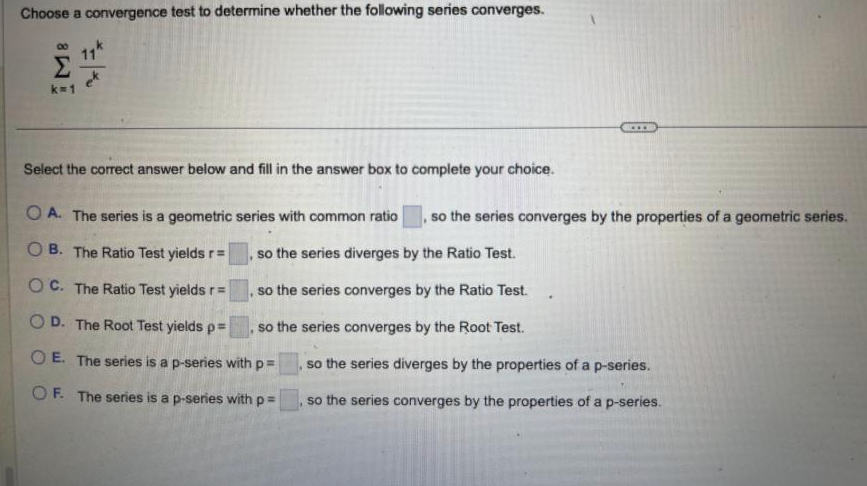 Solved Choose a convergence test to determine whether the | Chegg.com