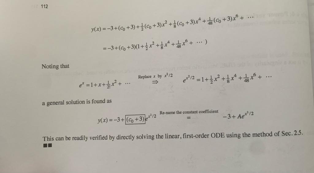Solved Find a power series solution of the given ode | Chegg.com