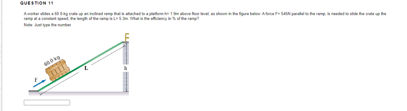 Solved A worker slides a 60.0-kg crate up an inclined ramp | Chegg.com