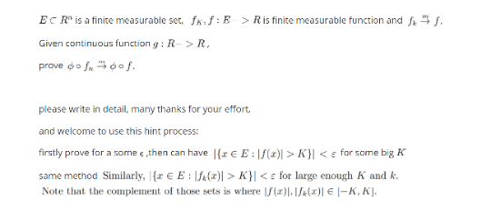 Solved E⊂rn Is A Finite Measurable Set Fk F E R Is Finite