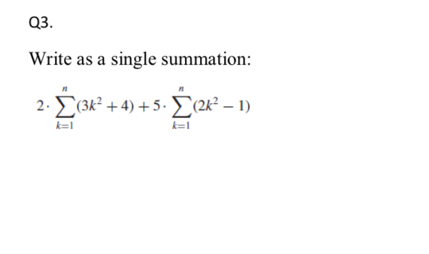 Solved Q3. Write as a single summation: 2. (@+41+5. Į (2x - | Chegg.com