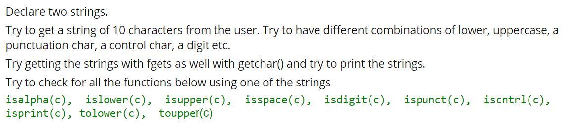 Solved Declare two strings. Try to get a string of 10 | Chegg.com