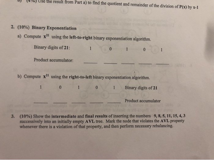 Solved (4%) Use the result from Part a) to find the quotient | Chegg.com