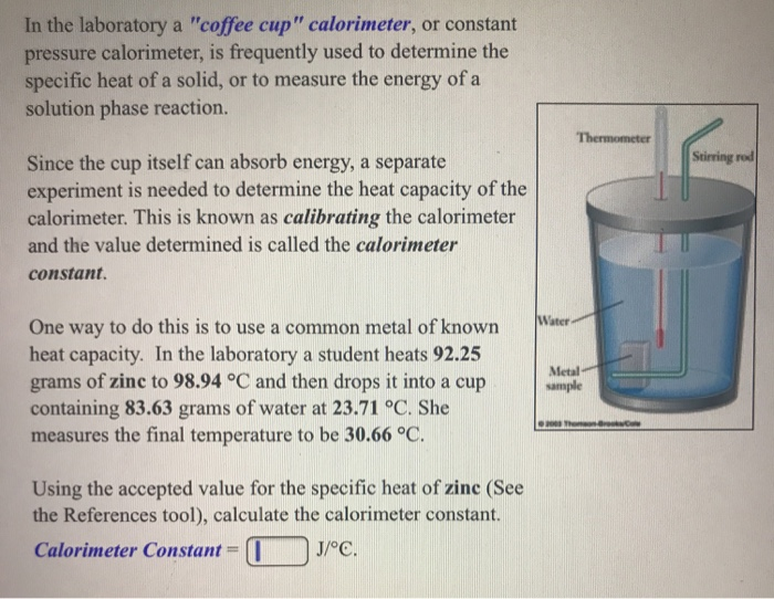 Solved In the laboratory a "coffee cup" calorimeter, or | Chegg.com