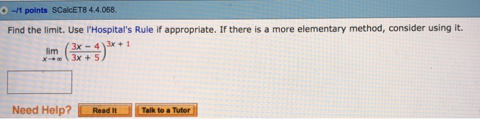 Solved points scalcET8 4.4.068 Find the limit. Use | Chegg.com