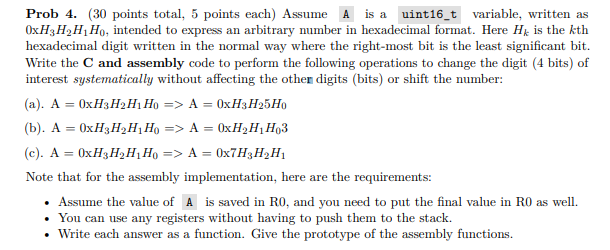 Solved Prob 4. ( 30 points total, 5 points each) Assume A is | Chegg.com