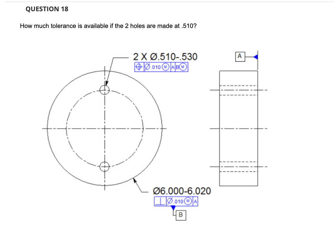 Solved How much tolerance is available if the 2 holes are | Chegg.com