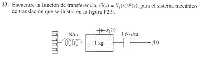 Solved 23. Encuentre la función de transferencia, G(s) = X | Chegg.com