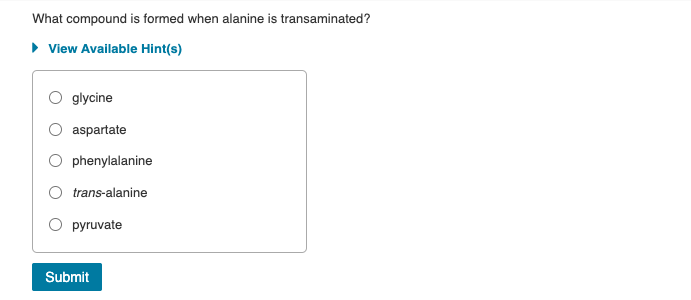 Solved What compound is formed when alanine is | Chegg.com