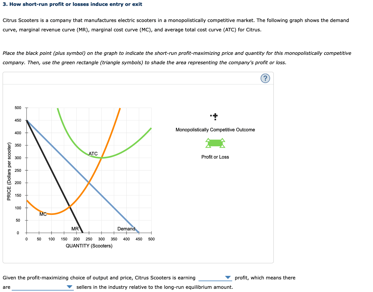 Solved 3. How short-run profit or losses induce entry or | Chegg.com