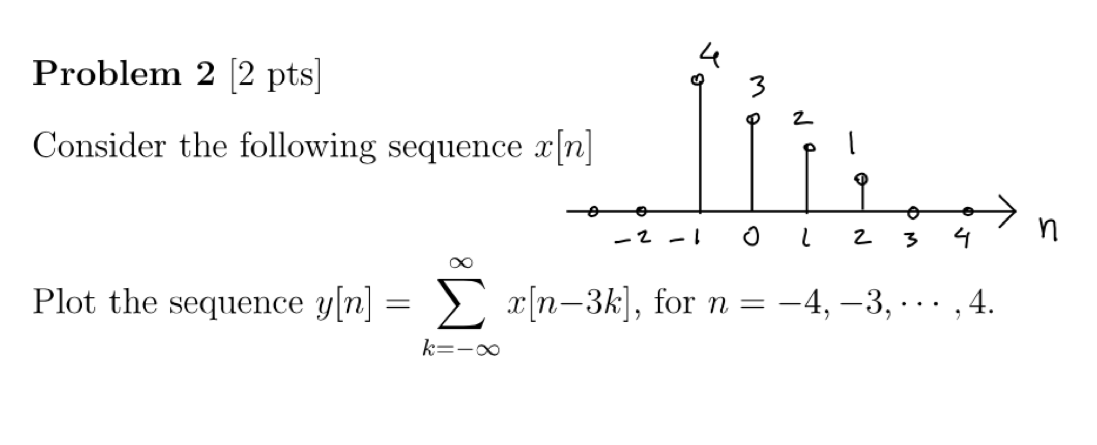 Solved Consider the following sequence x Plot the sequence | Chegg.com