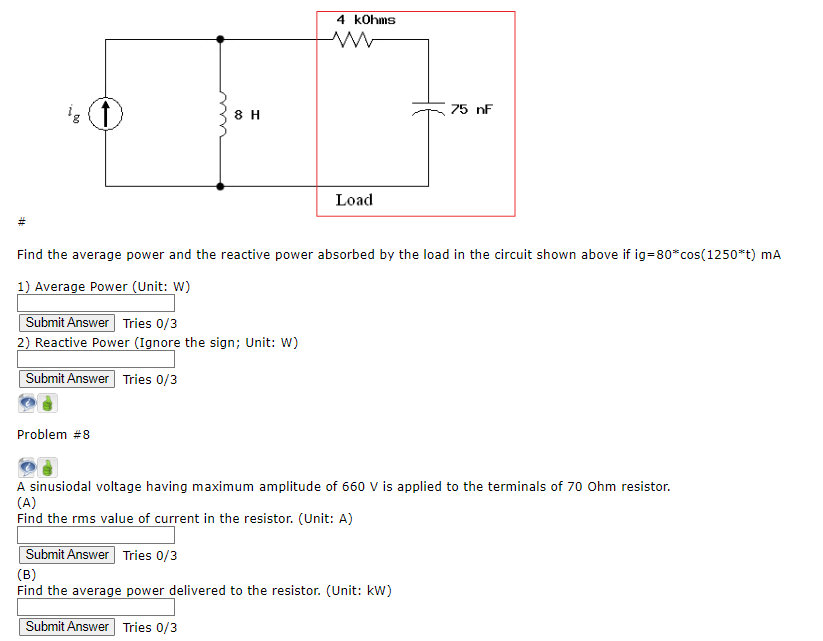 Solved Find the average power and the reactive power | Chegg.com