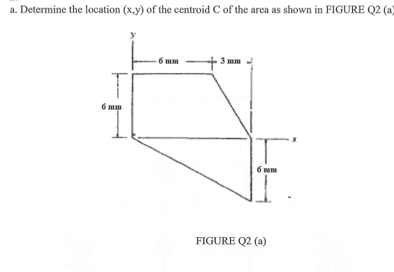 Solved a. Determine the location ( x,y) of the centroid C of | Chegg.com