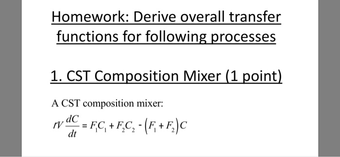 Solved Homework: Derive overall transfer functions for | Chegg.com