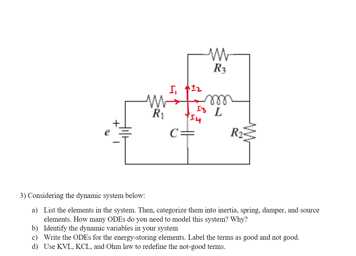 Solved 3) Considering the dynamic system below: a) List the | Chegg.com