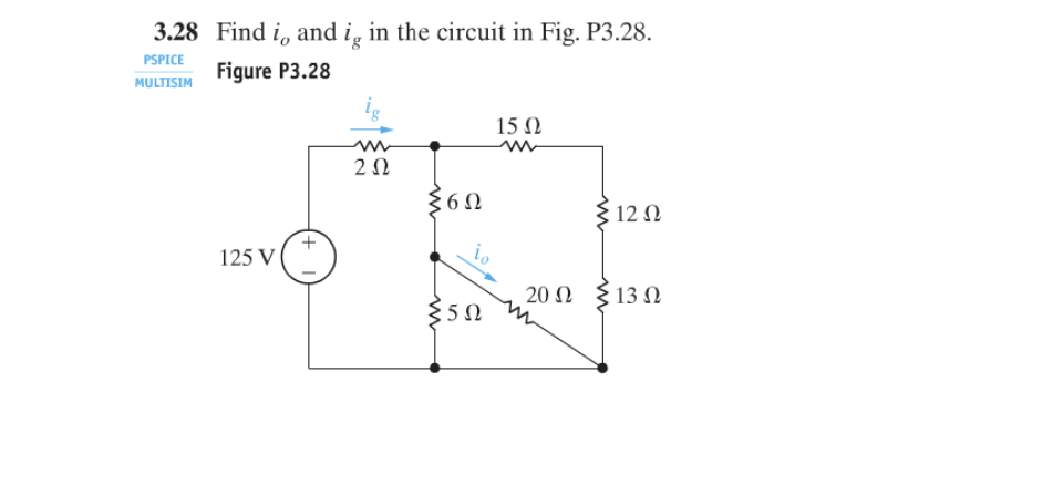Solved 3.28 Find i, and i, in the circuit in Fig. P3.28. | Chegg.com