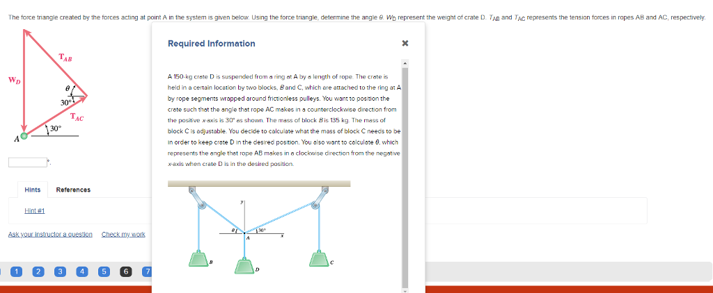 Solved The force tnangle created by the forces acting at | Chegg.com