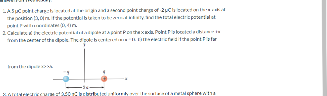 Solved 1. A 5 C point charge is located at the origin and a | Chegg.com