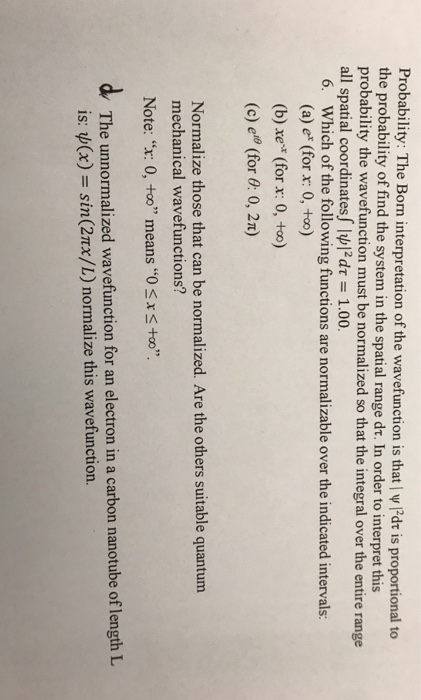 Solved Probability: The Born interpretation of the | Chegg.com