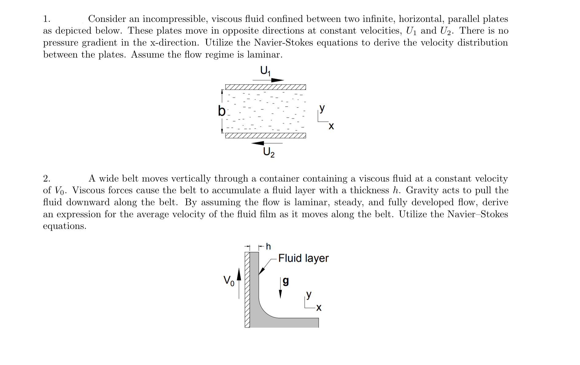 Solved 1. ﻿Consider an incompressible, viscous fluid | Chegg.com