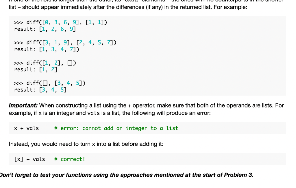 Solved 4 Write A Function Diffvalsi Vals2 That Takes As 