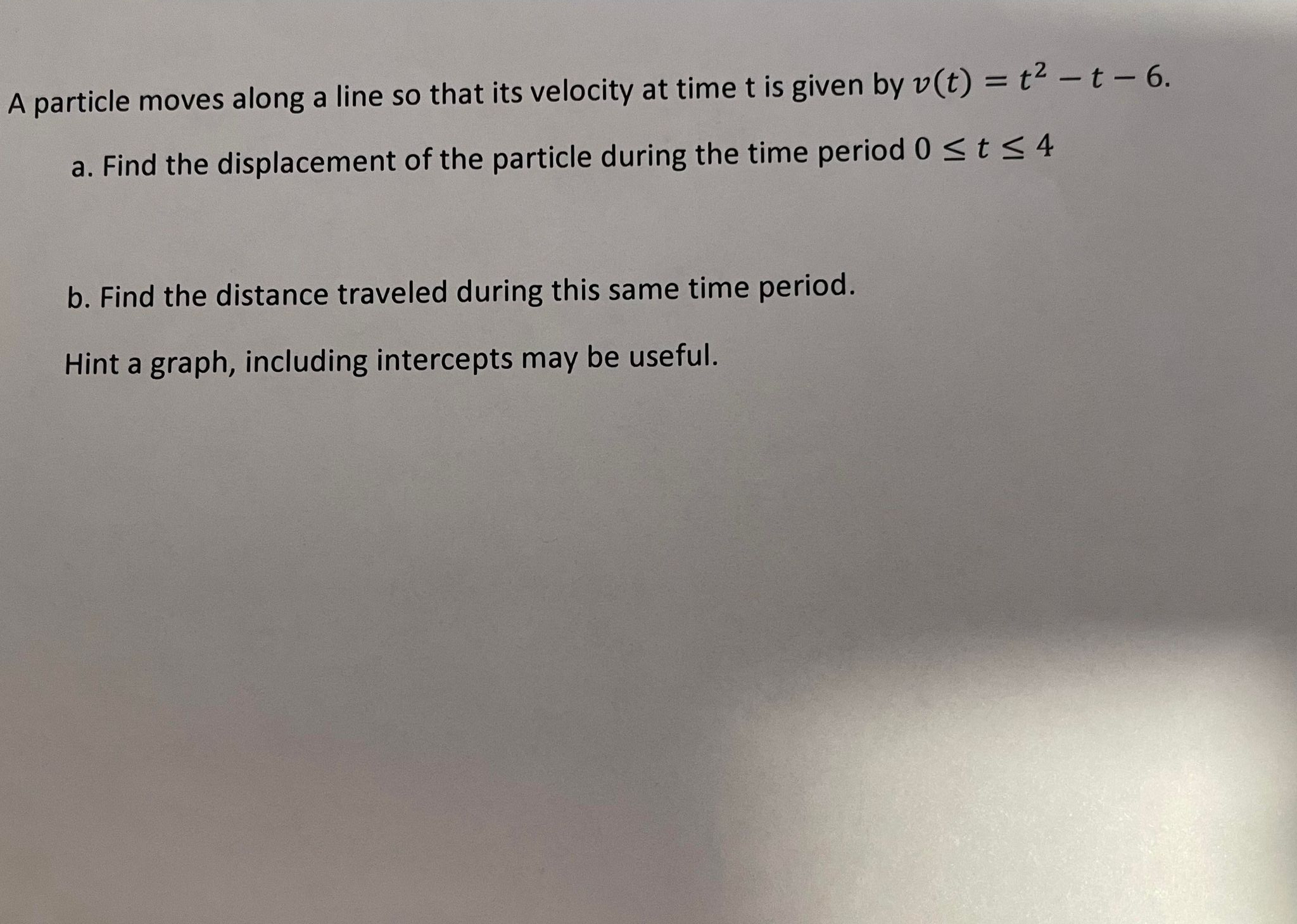 Solved A particle moves along a line so that its velocity at | Chegg.com