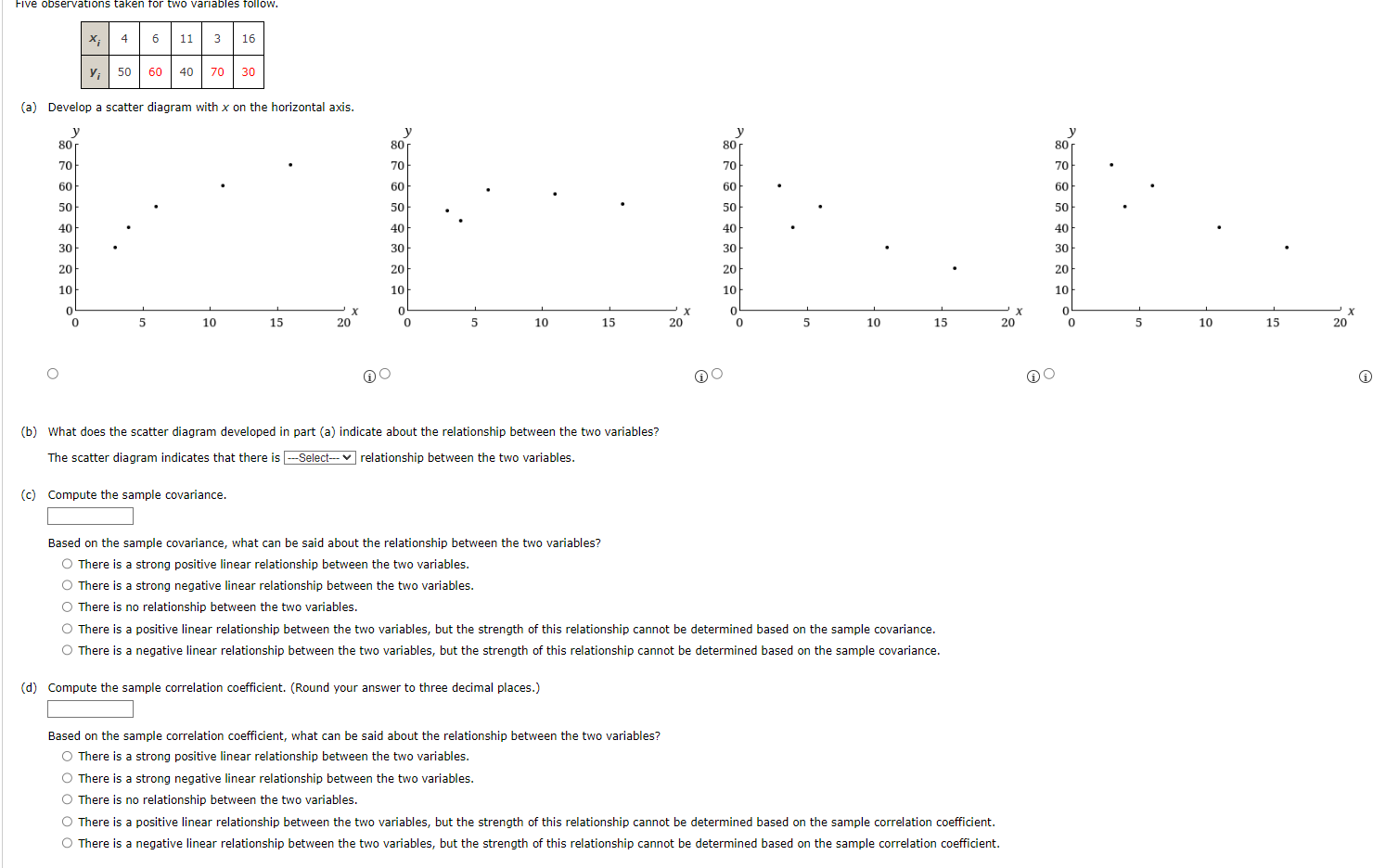 Solved Hive observations taken for two variables follow. (a) | Chegg.com