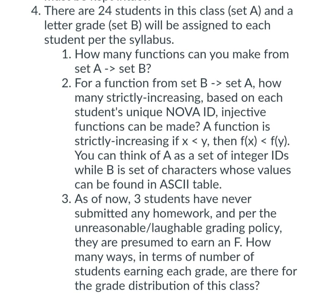 Solved set A→> set B ? 2. For a function from set B−> set A, | Chegg.com