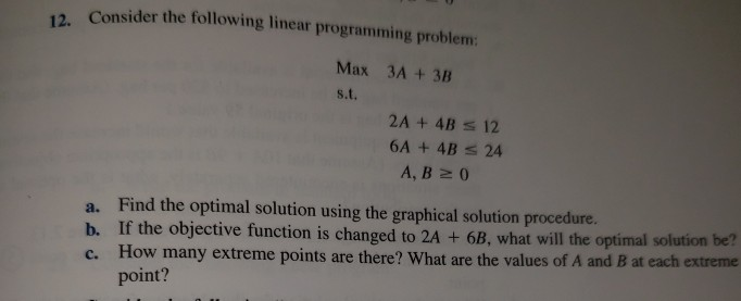 Solved Consider the following linear programming problem: | Chegg.com