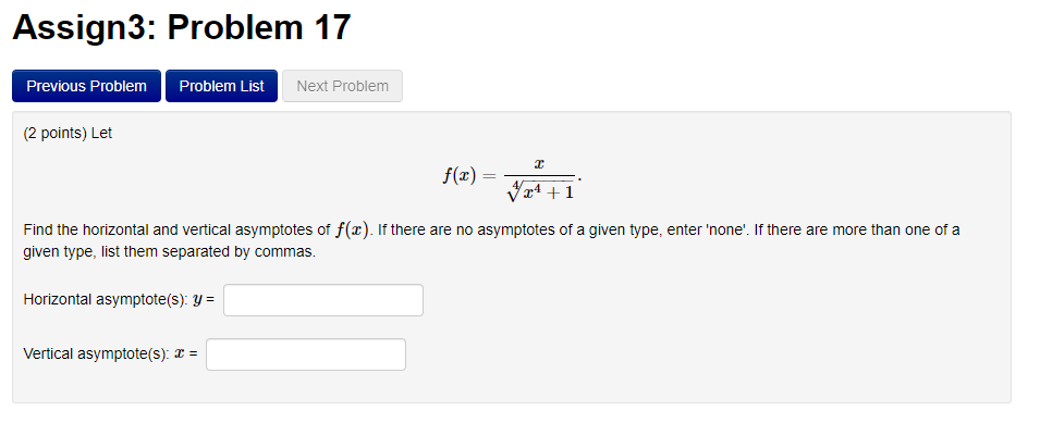 Solved Assign3: Problem 17 Previous Problem Problem List | Chegg.com Solved Assign3: Problem 17 Previous Problem Problem List | Chegg.com