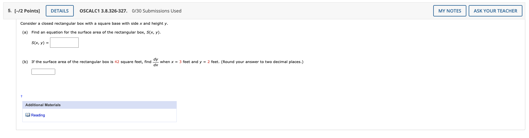 Solved Consider a closed rectangular box with a square base | Chegg.com