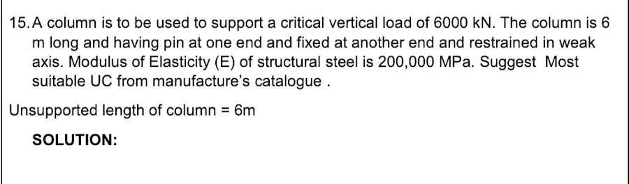 Solved 14. For 610 UB 113 Grade 300 plus universal beam with | Chegg.com