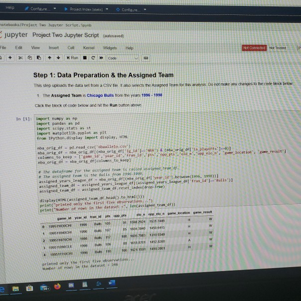 jupyter Project Two Jupyter Script ca File View Cell | Chegg.com