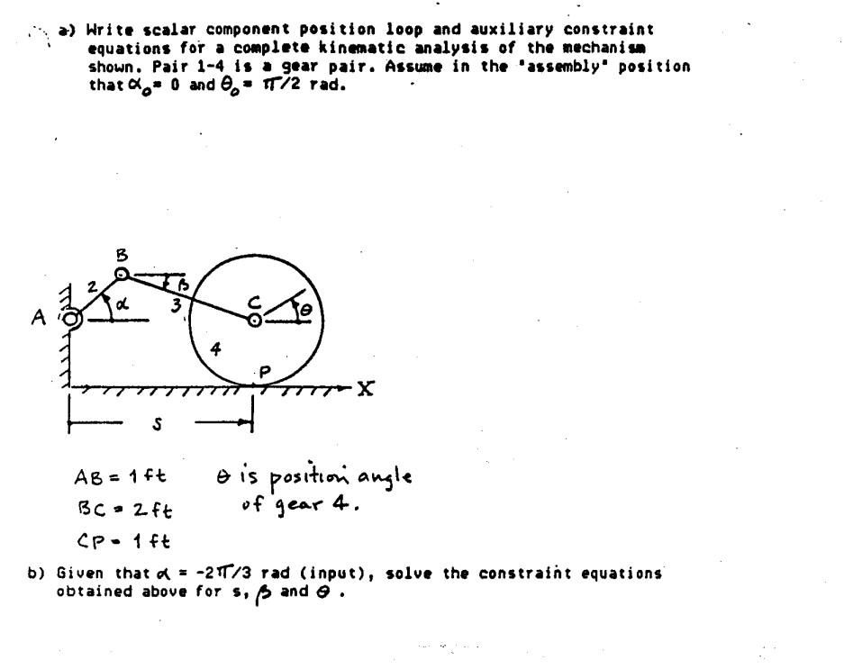 Solved a) Write scalar component position loop and auxiliary | Chegg.com