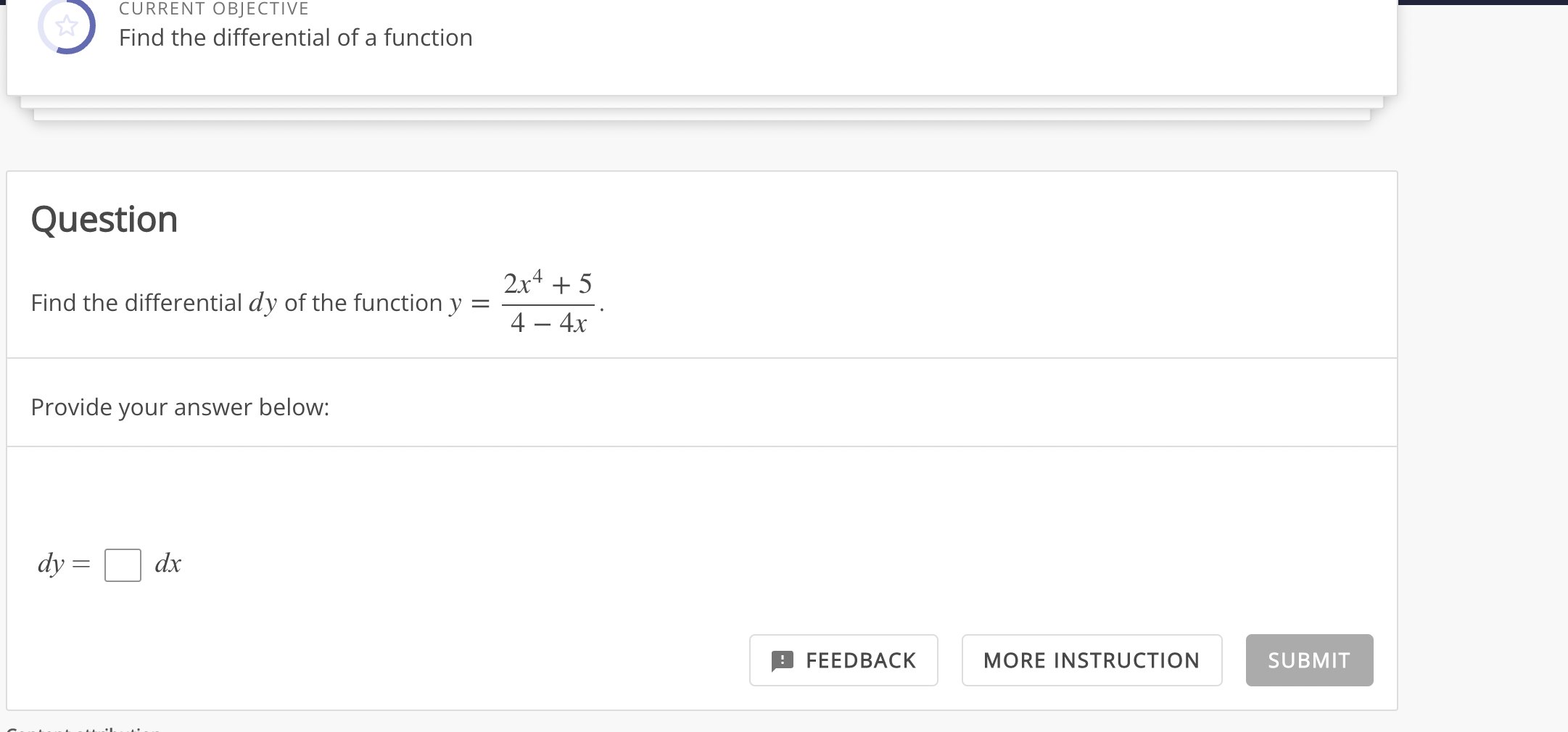 Solved CURRENT OBJECTIVE Find the differential of a function | Chegg.com