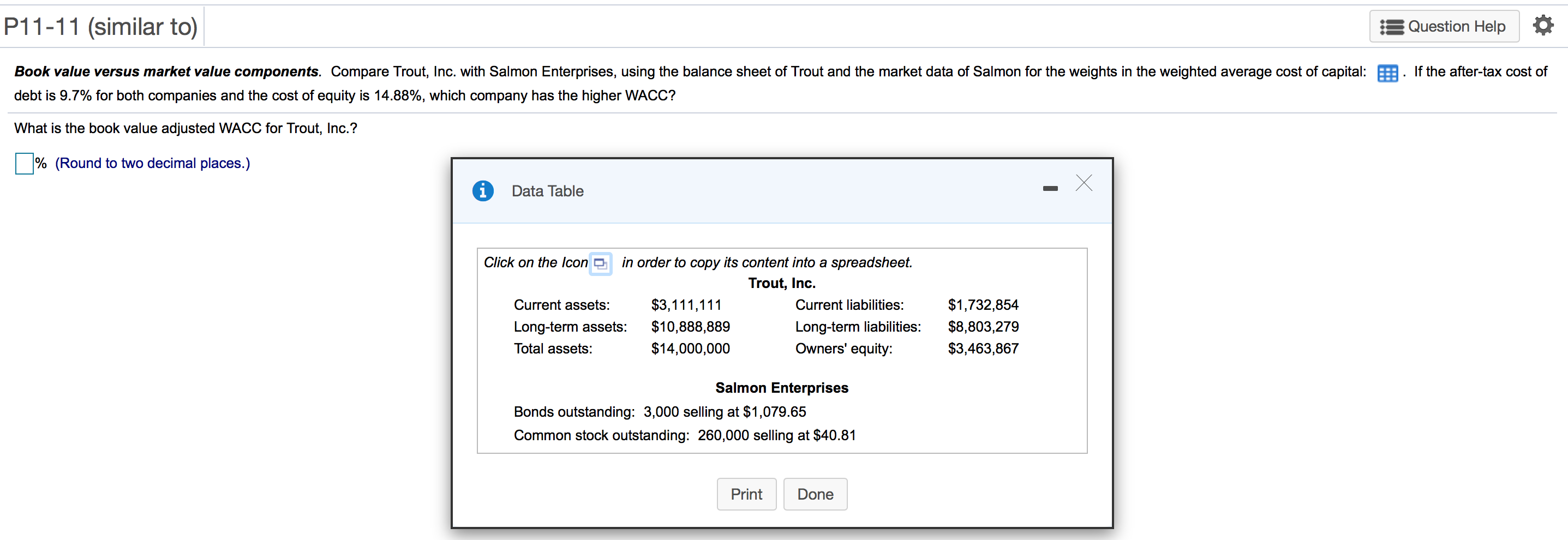 Solved P11-11 (similar to) Question Help . If the after-tax | Chegg.com