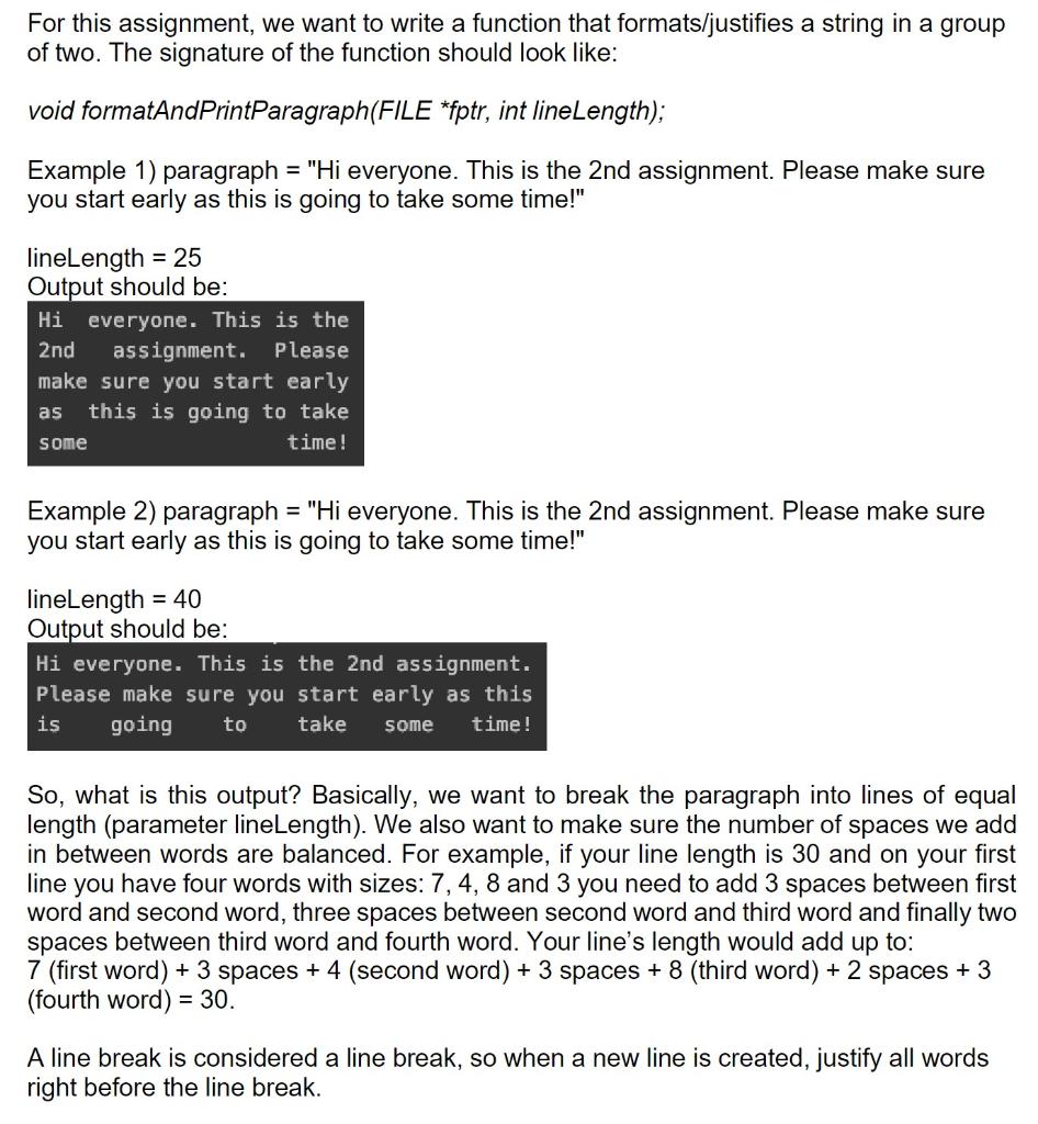 Solved of two. The signature of the function should look | Chegg.com