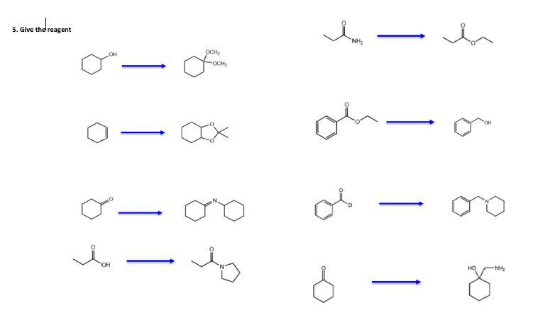 Solved 5. Give the reagent NH OH OCH OCH oh ri OH D -NH 8 | Chegg.com