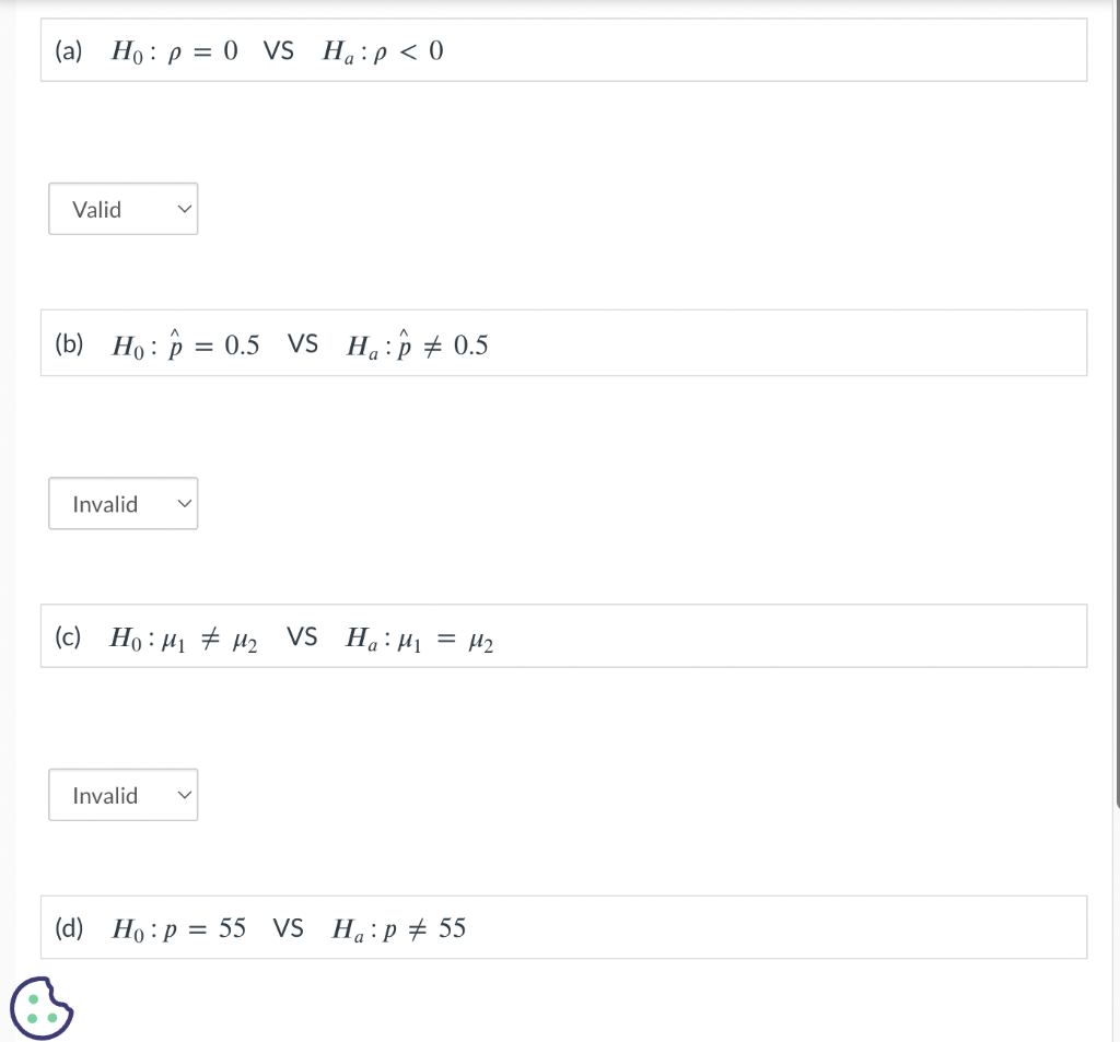 Solved (a) H0:ρ=0 VS Ha:ρ
