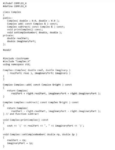 Solved Create a class called Complex for performing | Chegg.com