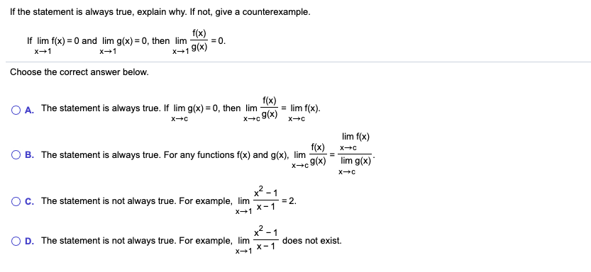 Solved If the statement is always true, explain why. If not, | Chegg.com