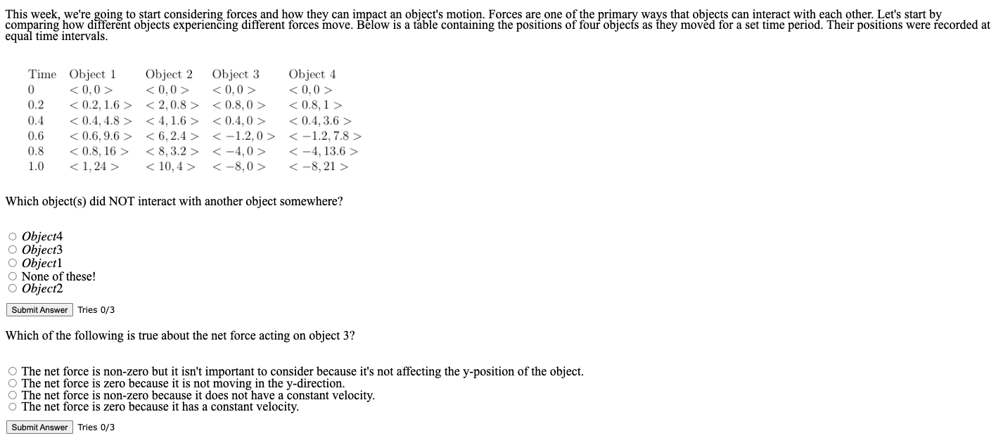 Solved equal time intervals. Which object(s) did NOT | Chegg.com