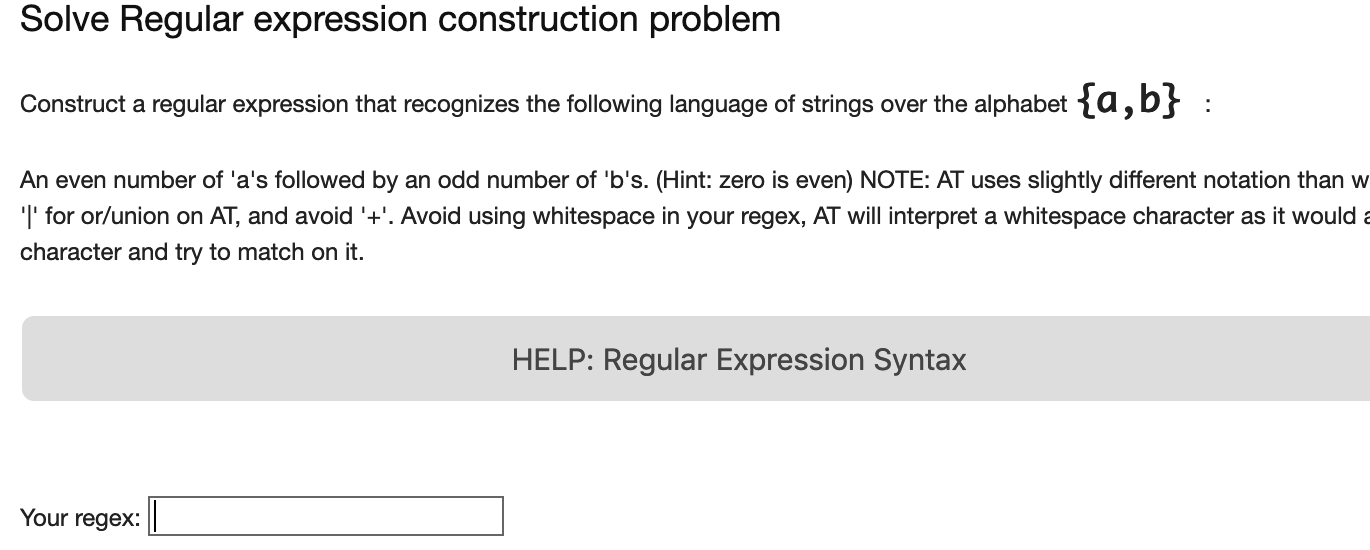 Solved Solve Regular Expression Construction Problem 7462