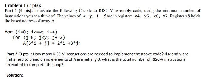Solved Problem 1 (7 pts): Part 1 (4 pts): Translate the | Chegg.com