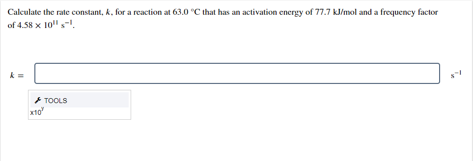 Solved Calculate the rate constant, k, for a reaction at | Chegg.com