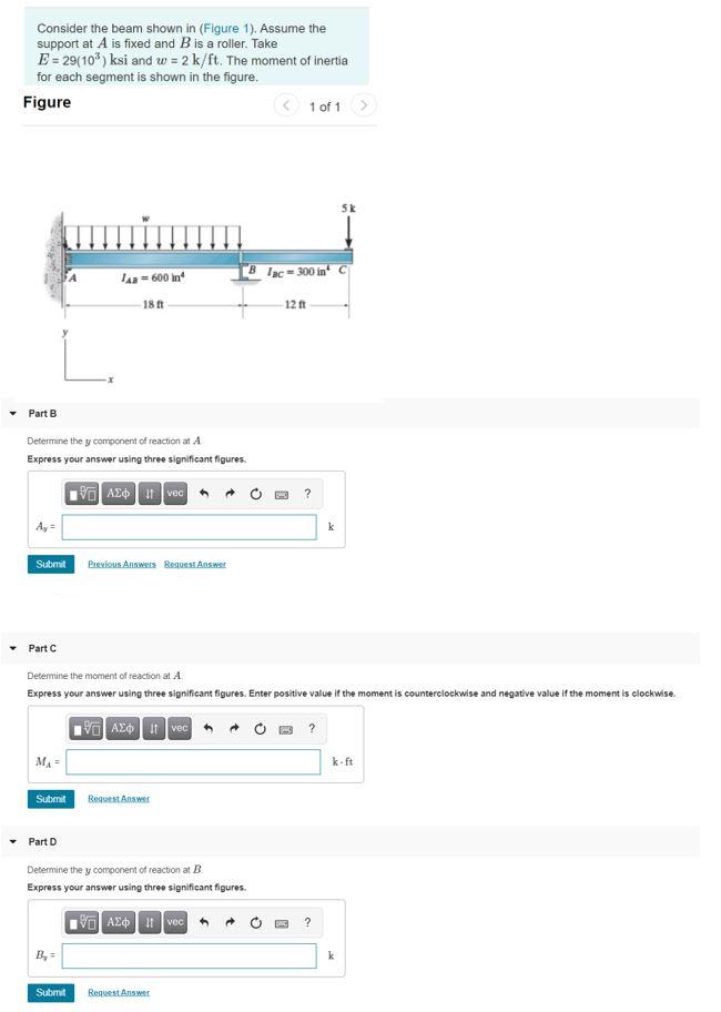 Solved Consider the beam shown in (Figure 1). Assume the | Chegg.com
